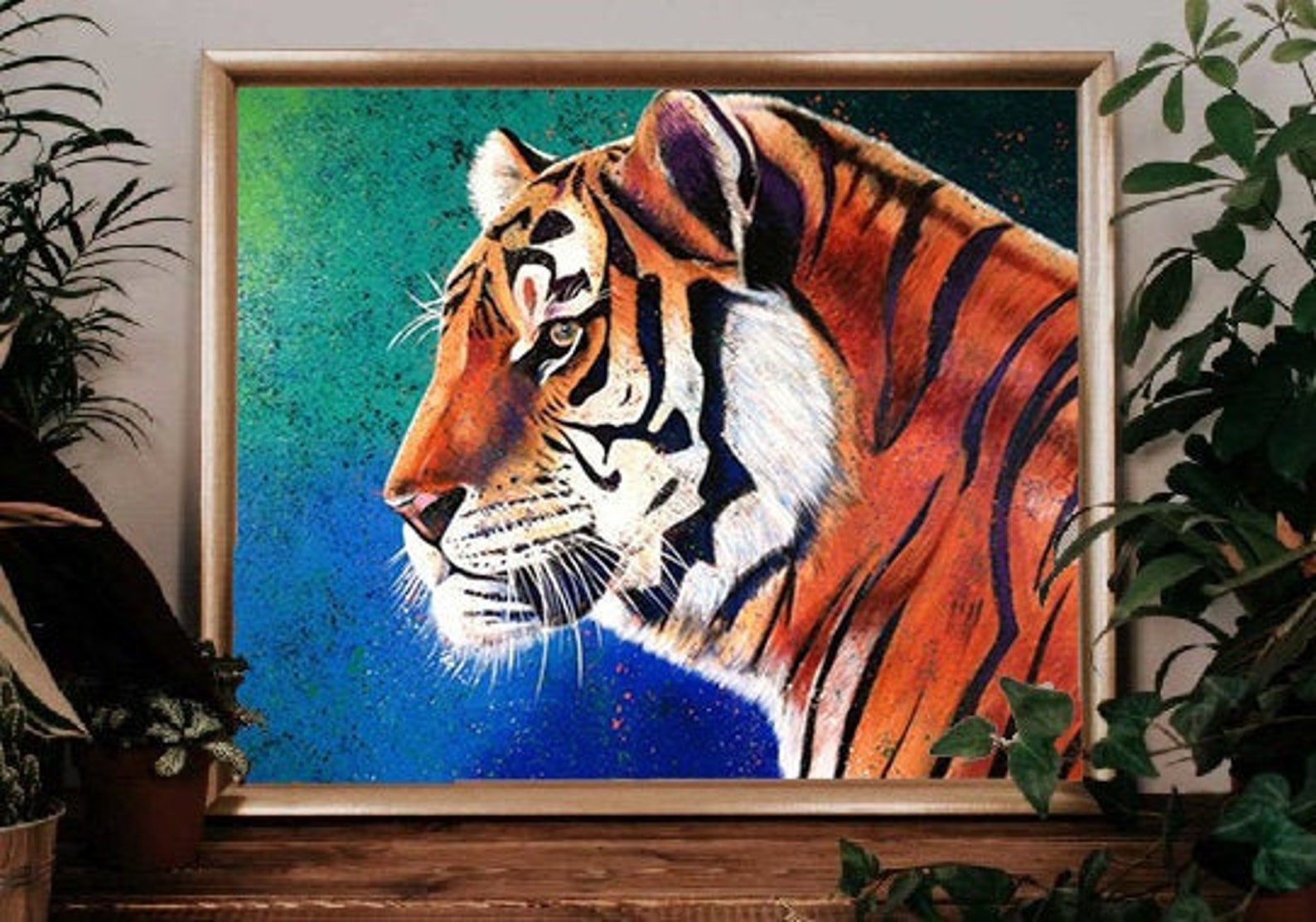 Wildlife Tiger Acrylic Painting Acrylic Canvas Painting Limited Edition ...