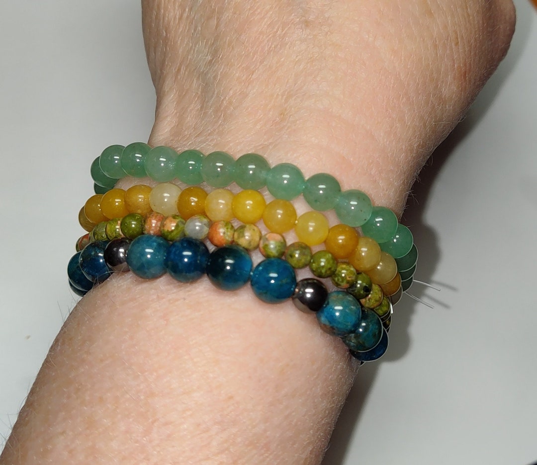 Natural Healing Stone Bracelets - Stretch Crystal Bracelet - Etsy