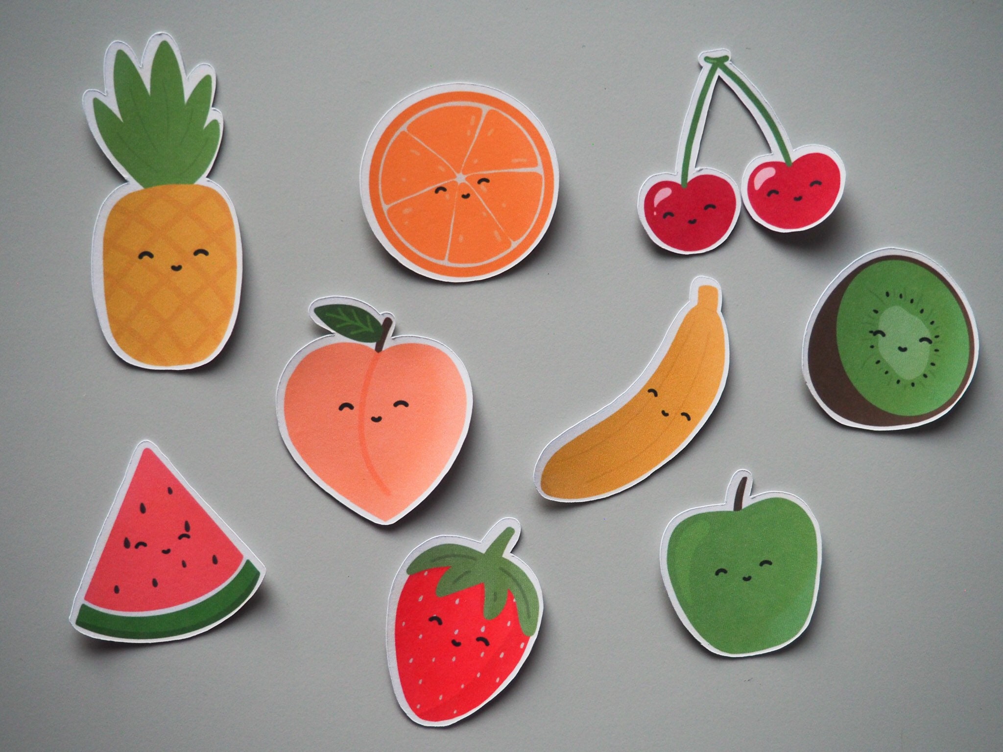 9pc Fruit Stickers Matte Sticker Pack Cute Handmade Stickers Journaling ...