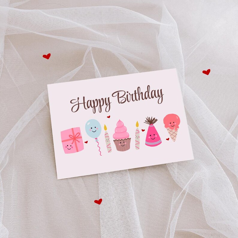 Cute Cupcake Birthday Card - Etsy