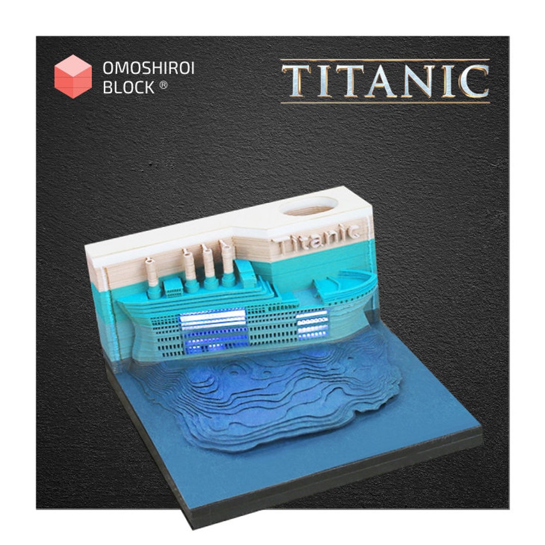 Omoshiroi Block Titanic 3D Memo Pad With Pen Holder Paper Model ...