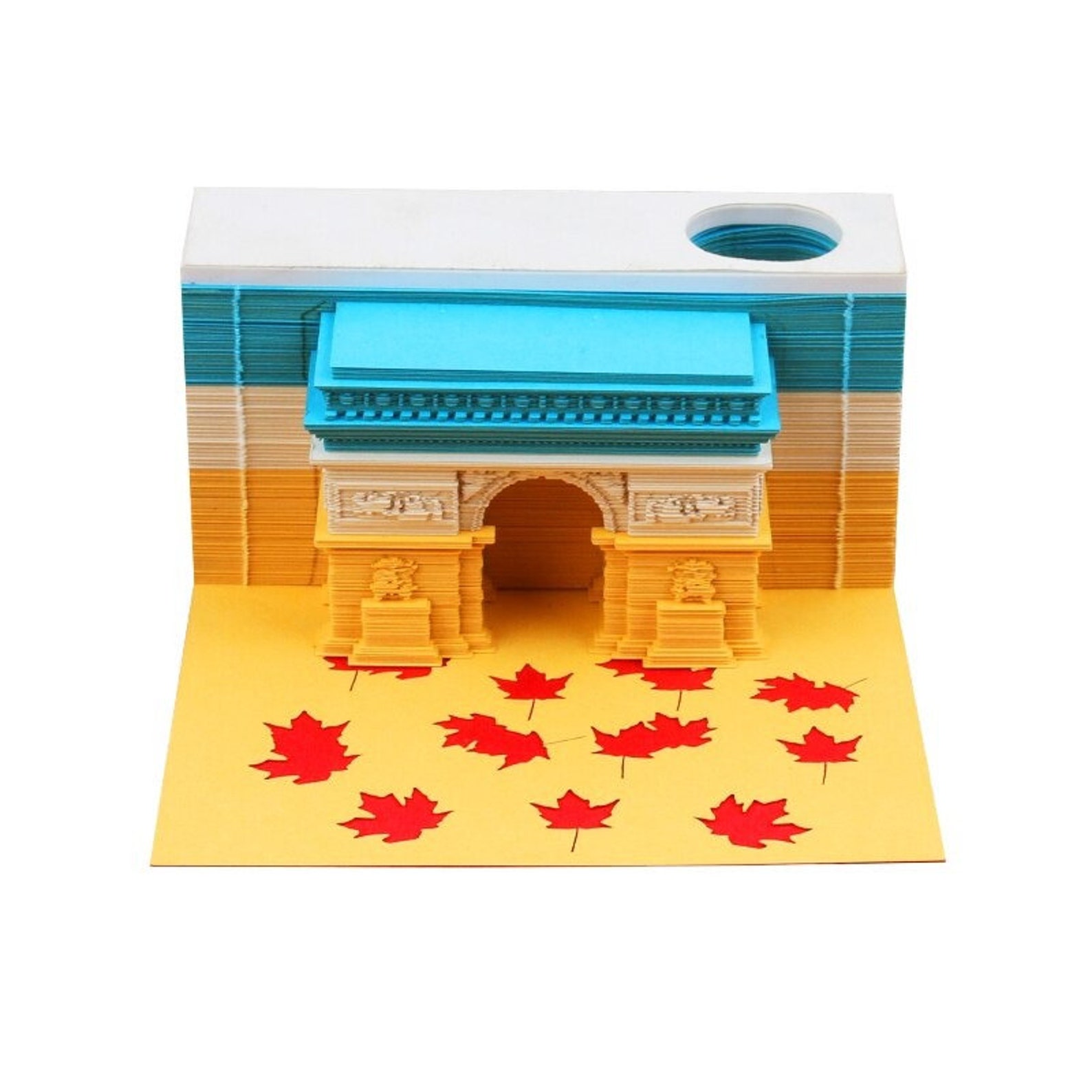 Omoshiroi Block Paris Arc De Triomphe 3D Memo Pad With Pen - Etsy