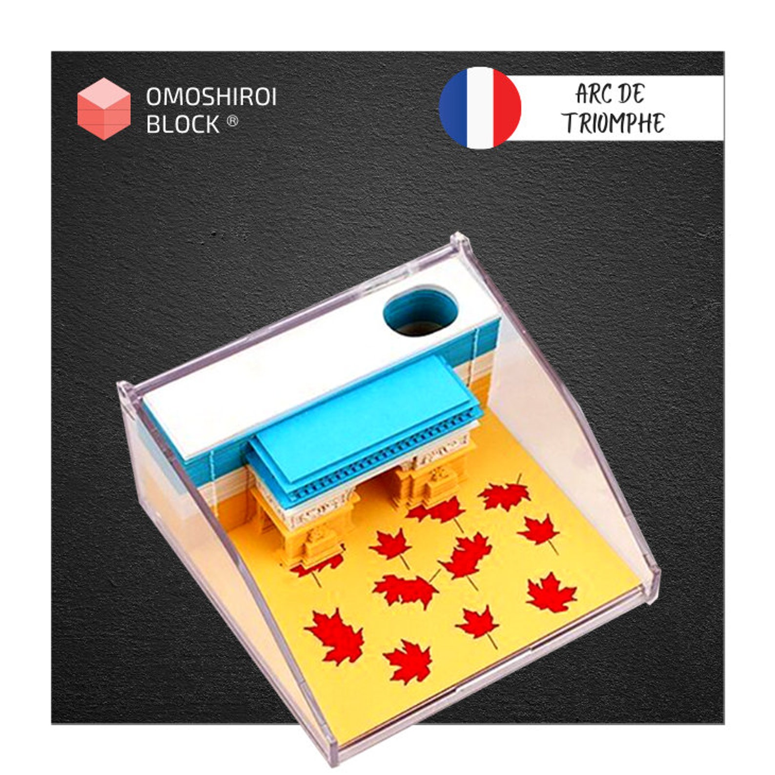 Omoshiroi Block Paris Arc De Triomphe 3D Memo Pad With Pen - Etsy