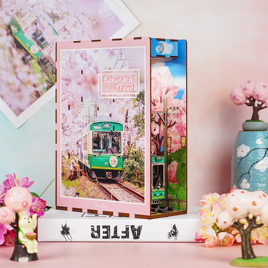 Japanese Sakura's Travel DIY Wooden Bookend Creative - Etsy New Zealand