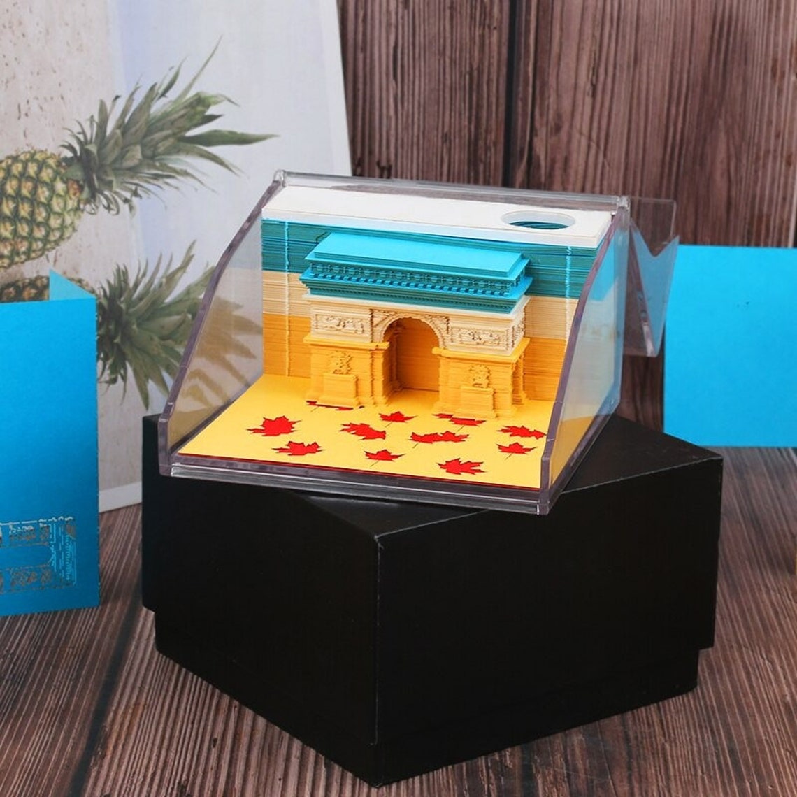 Omoshiroi Block Paris Arc De Triomphe 3D Memo Pad With Pen - Etsy