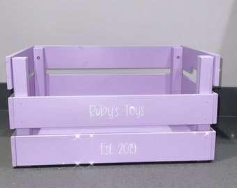 Big Pink Personalised Wooden Crate - Etsy