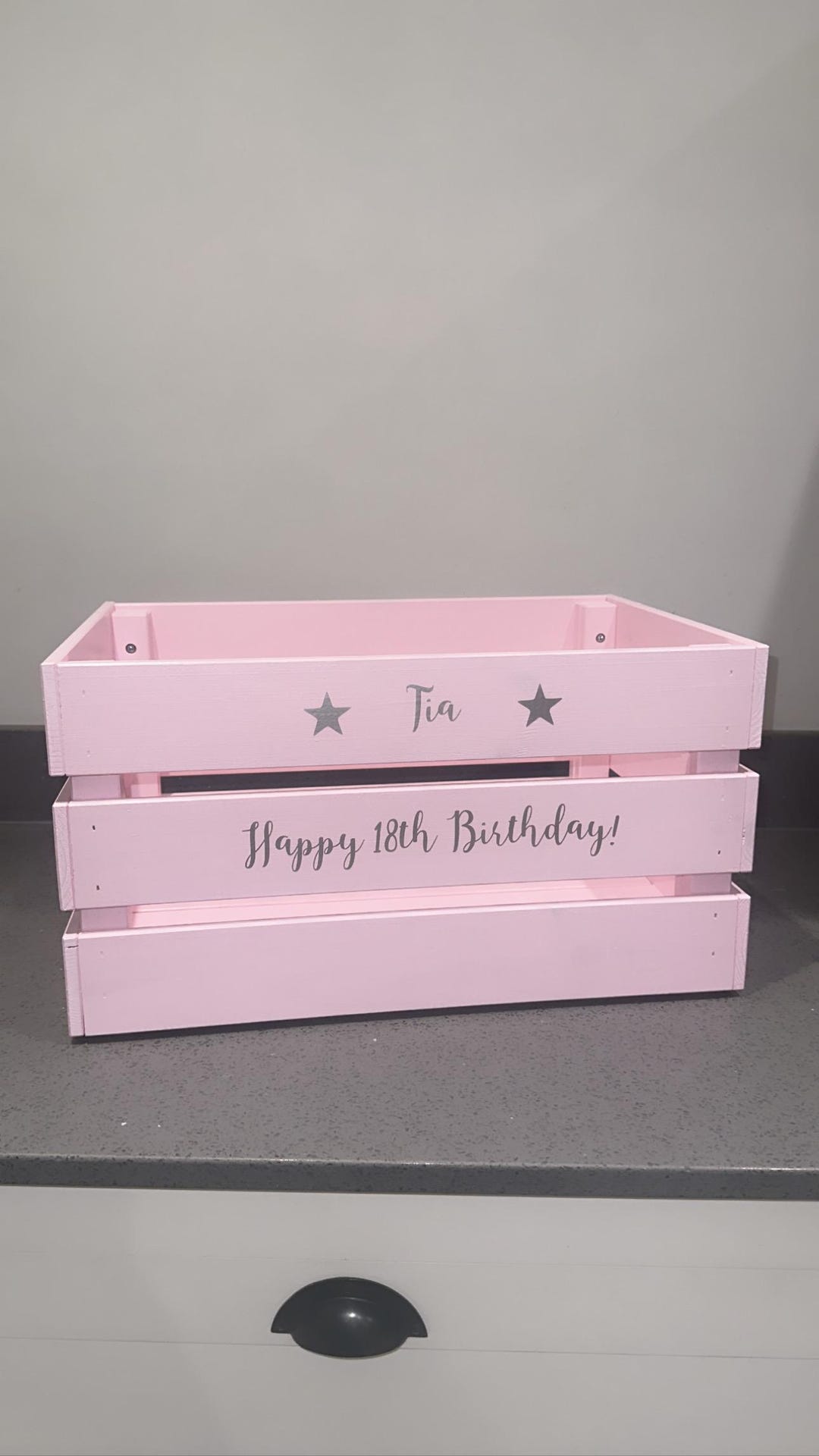 Big Pink Personalised Wooden Crate - Etsy