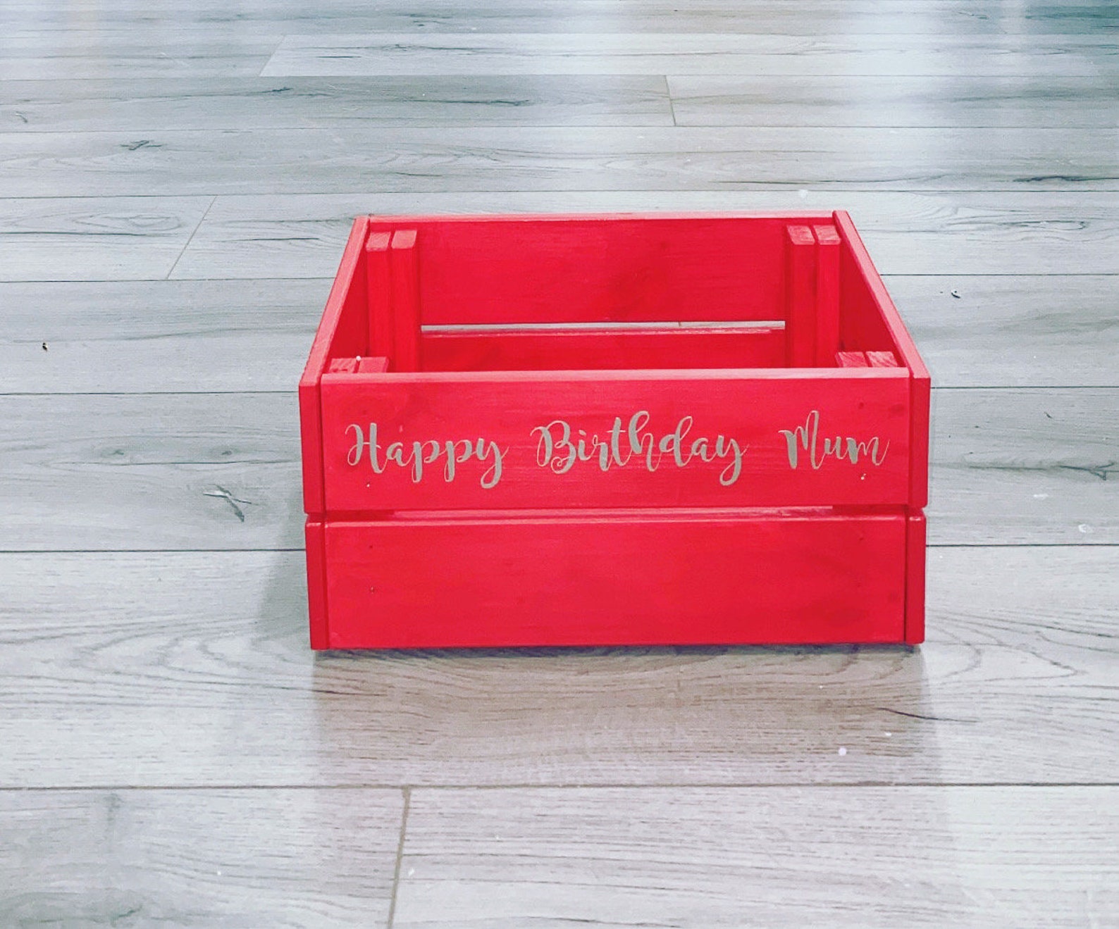 Small Red Personalised Crate - Etsy
