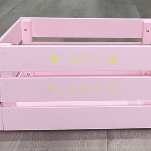 Big Pink Personalised Wooden Crate - Etsy