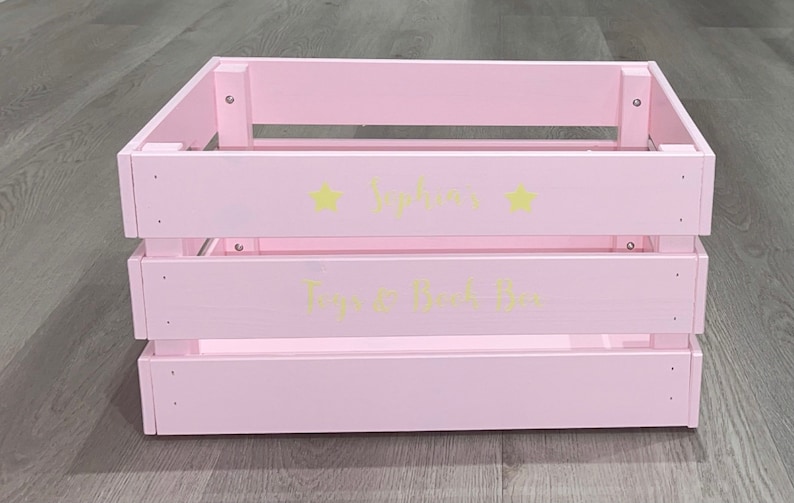 Big Pink Personalised Wooden Crate - Etsy