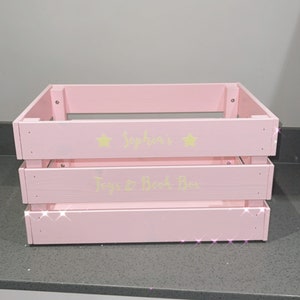 Big Pink Personalised Wooden Crate - Etsy