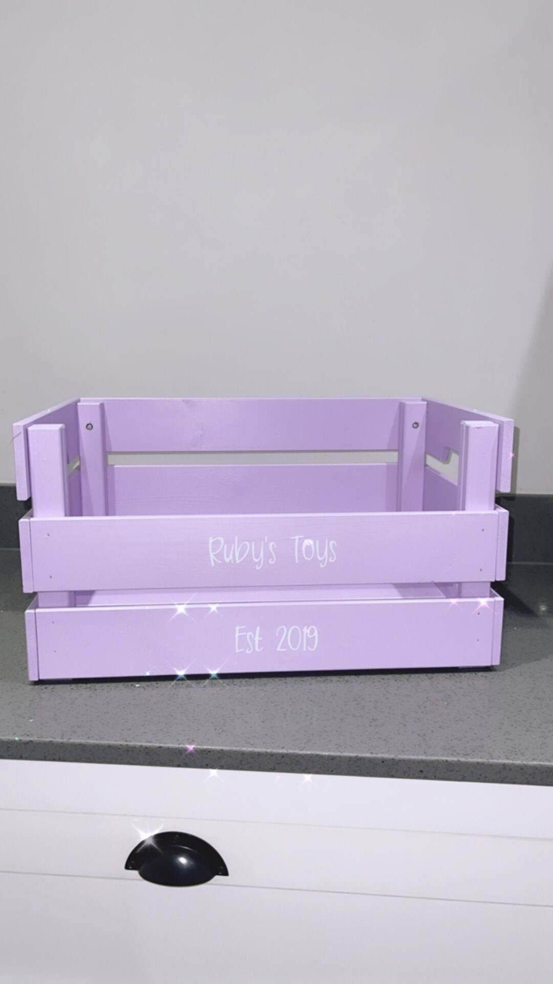 Big Violet Personalised Wooden Crate - Etsy