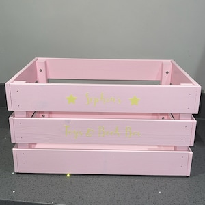 Big Pink Personalised Wooden Crate - Etsy