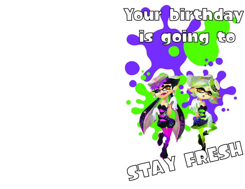 Splatoon Birthday Card - Etsy