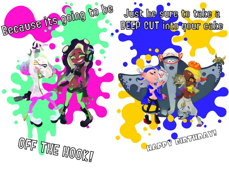 Splatoon Birthday Card - Etsy