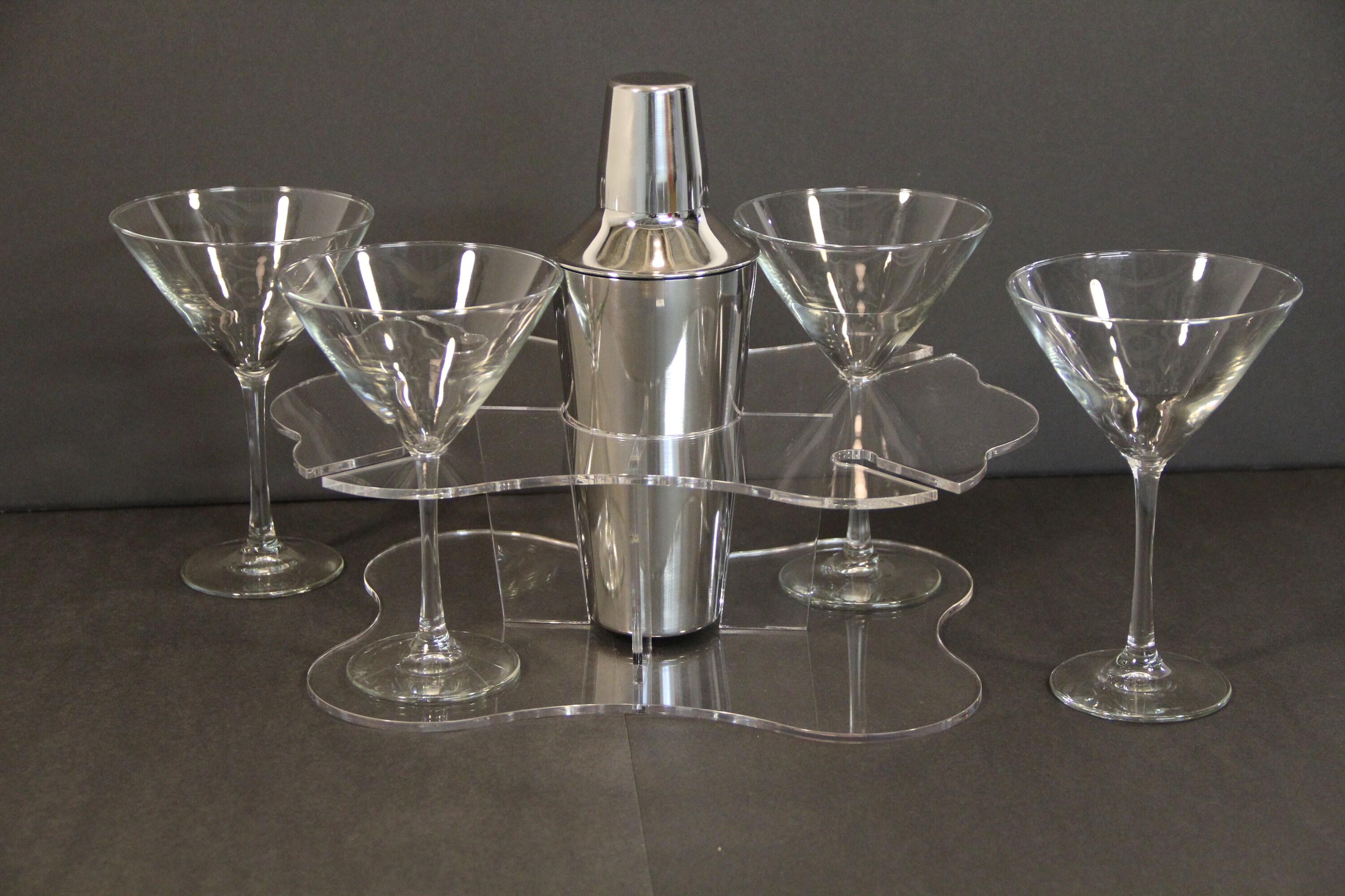 Martini Serving Tray, 4 Glasses, and Shaker - Etsy