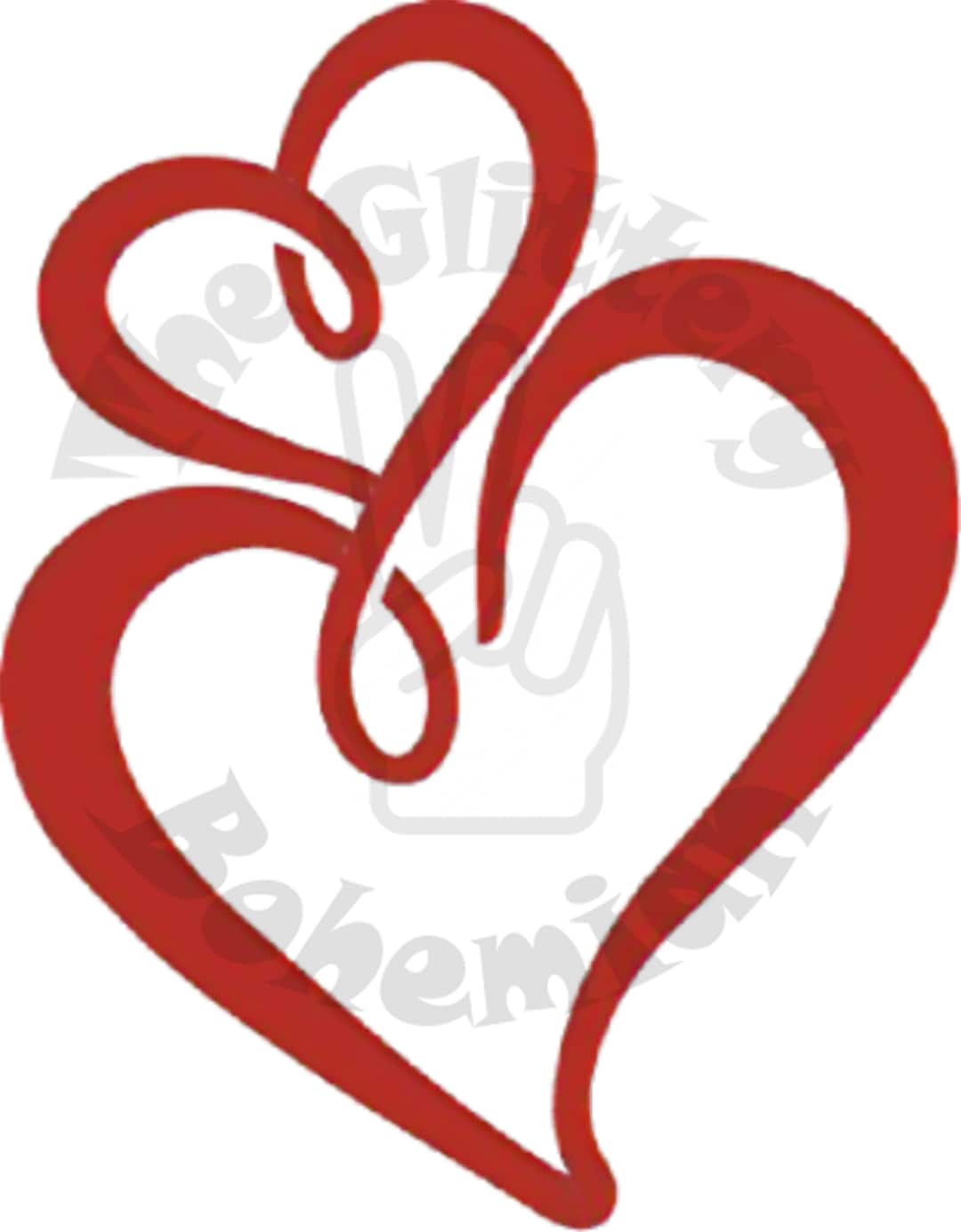 Open Heart and Double Heart SVG - Etsy