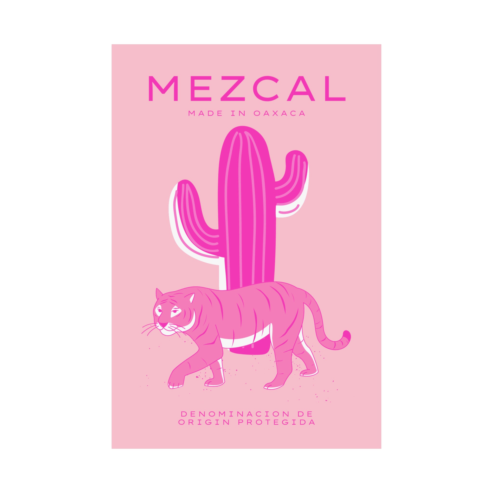Cute Pink Vintage Oaxaca Mezcal Tequila Bar Cart Wall Art Dopamine ...