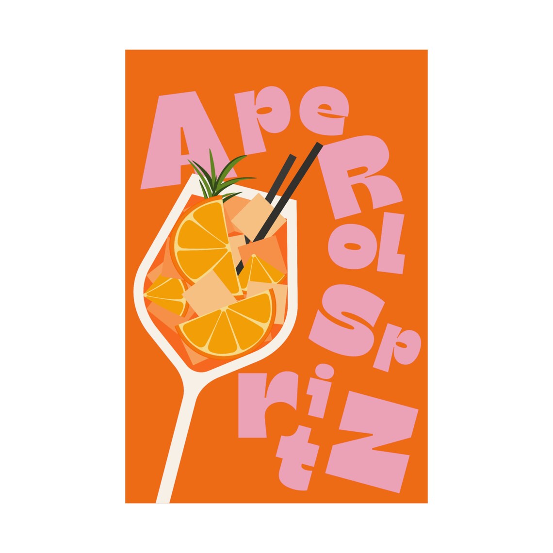 Fun Bold Aperol Spritz Danish Decor Wall Art Bar Cart Wall Art Aperol ...