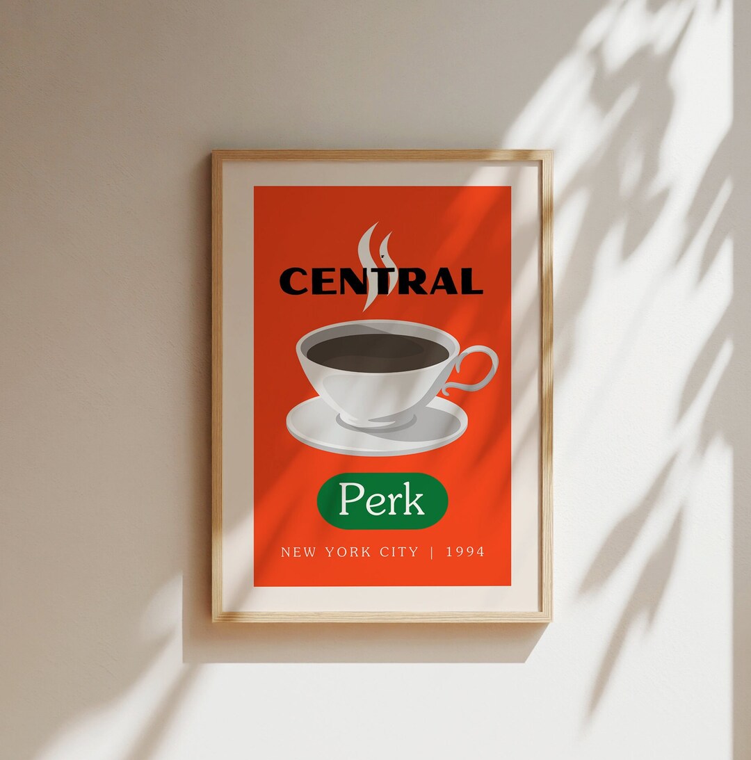 Central Perk Friends Coffee Retro 90's Wall Art - Etsy