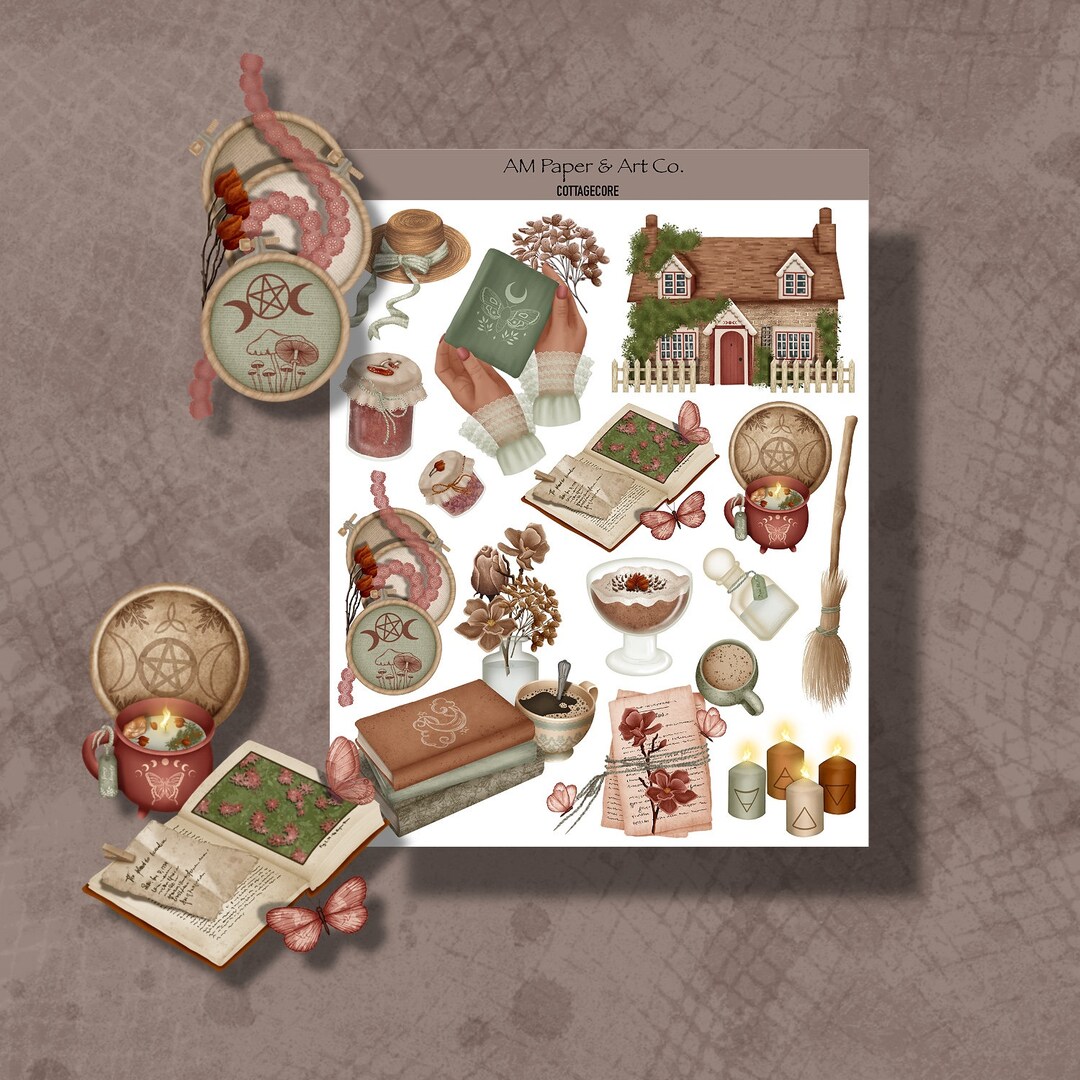 Cottagecore Printable Stickers printable, Digital - Etsy