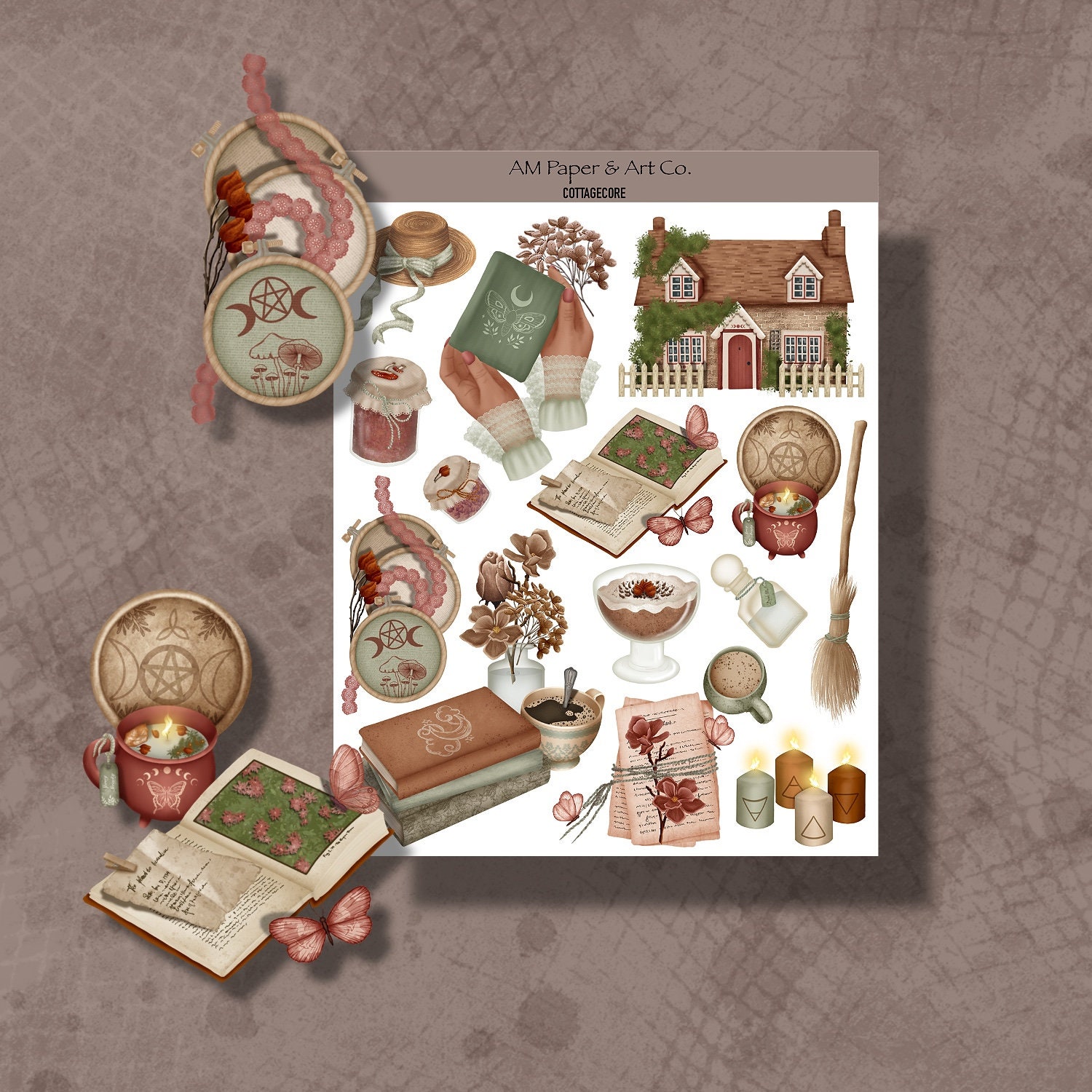 Cottagecore Printable Stickers printable, Digital - Etsy