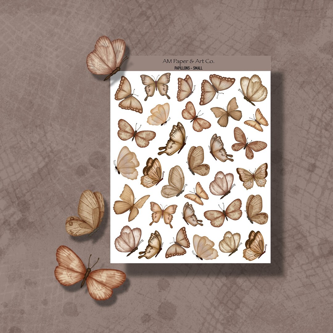 Papillons (small) Printable Stickers (butterfly Stickers; Butterflies ...
