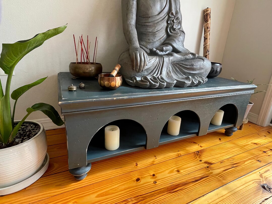 Custom Mindfulness Altar Stand Console | Handcrafted Wood Sacred Space ...