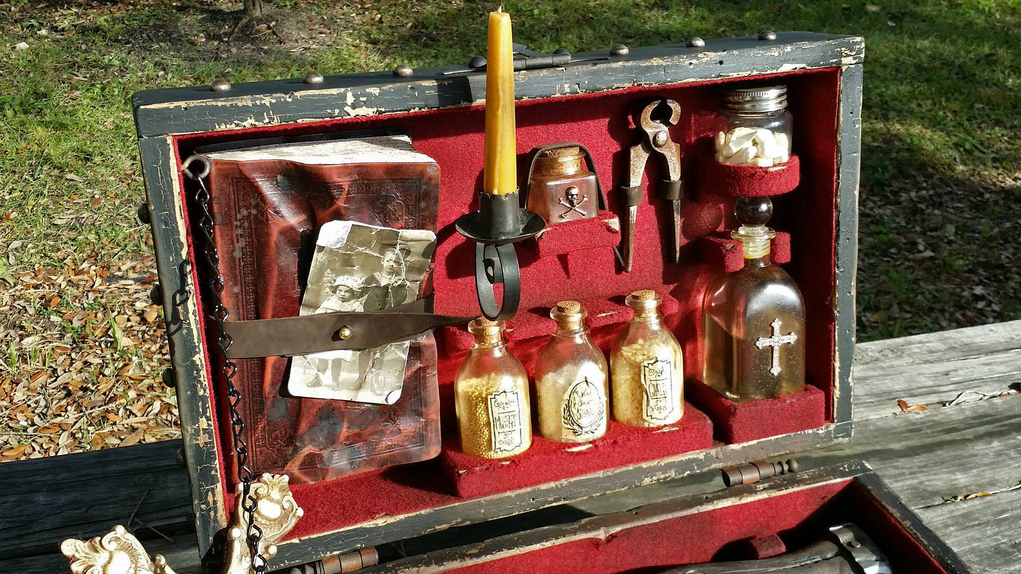Vampire Hunter Killing Kit In Antique Wood Chest With Stakes | Etsy