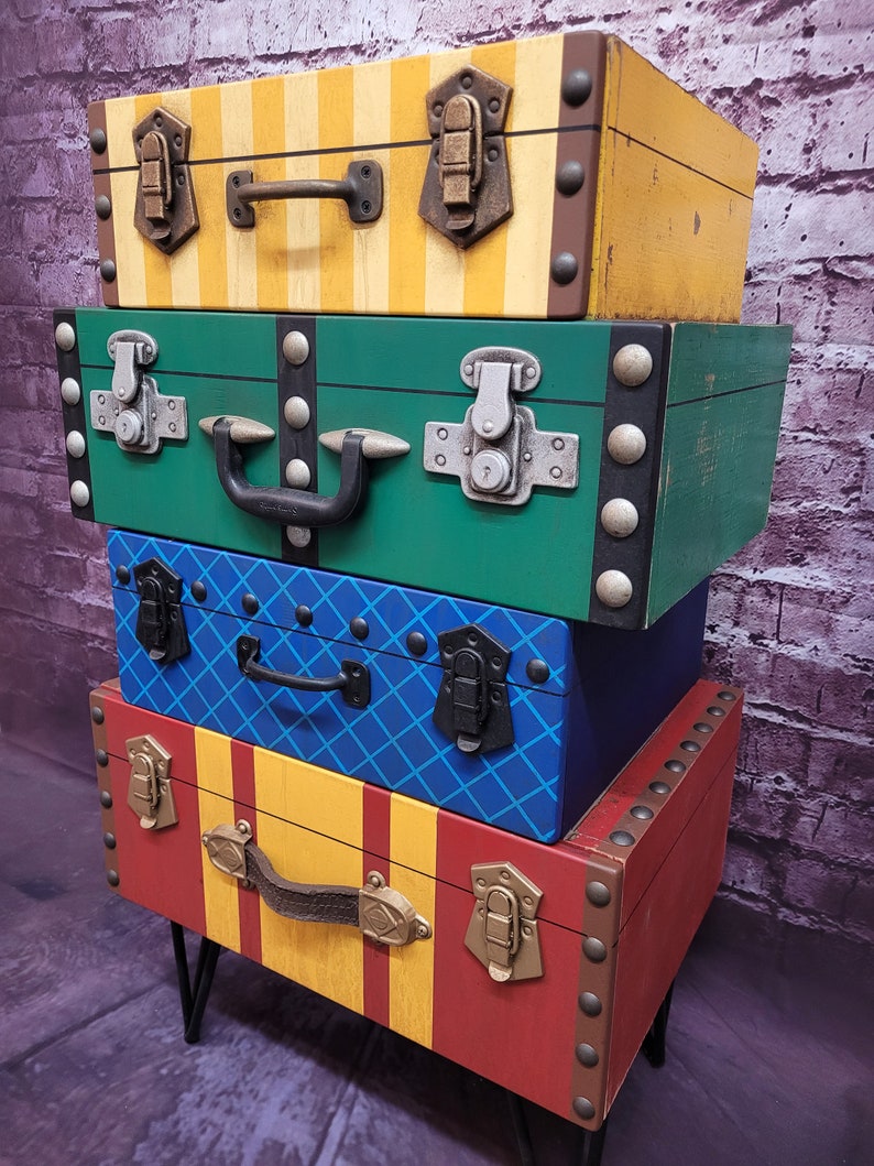 Harry Potter Inspired Stacked Suitcases Chest of Drawers House Colors ...