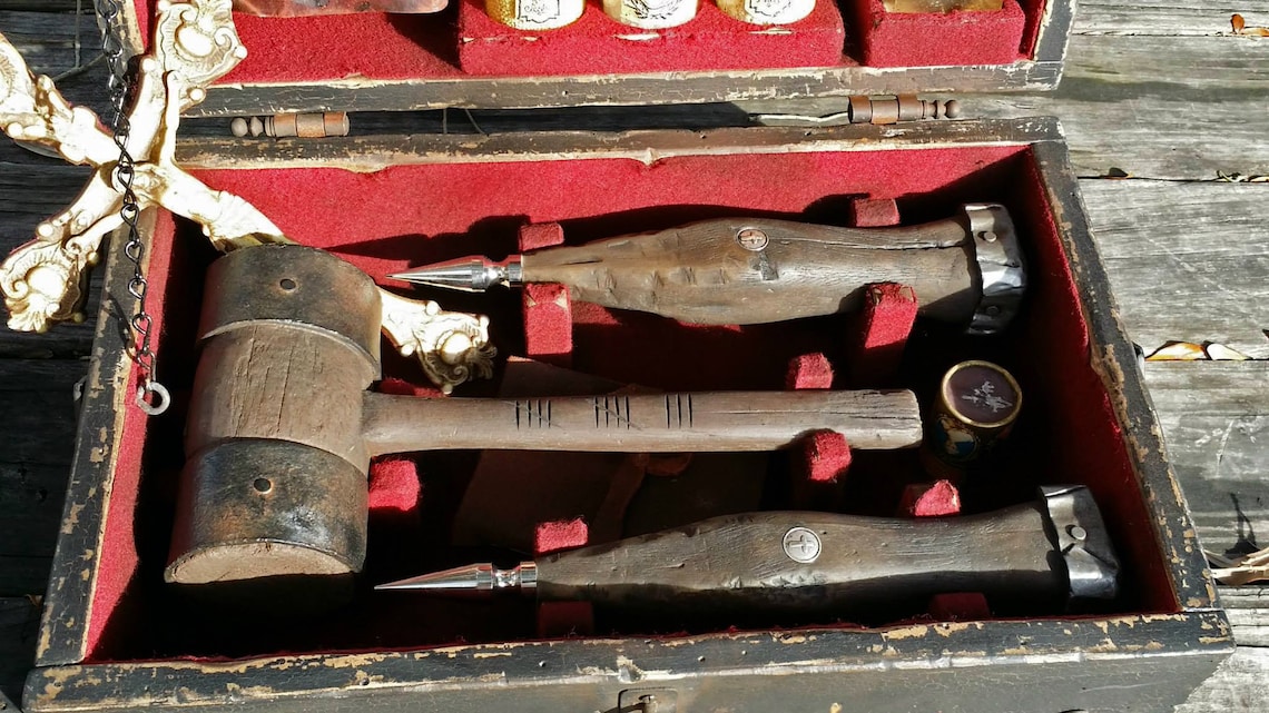 Vampire Hunter Killing Kit In Antique Wood Chest With Stakes | Etsy