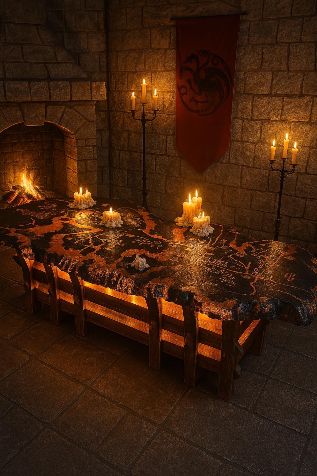Game of Thrones Dragonstone War Table Replica – Glowing With Fire ...