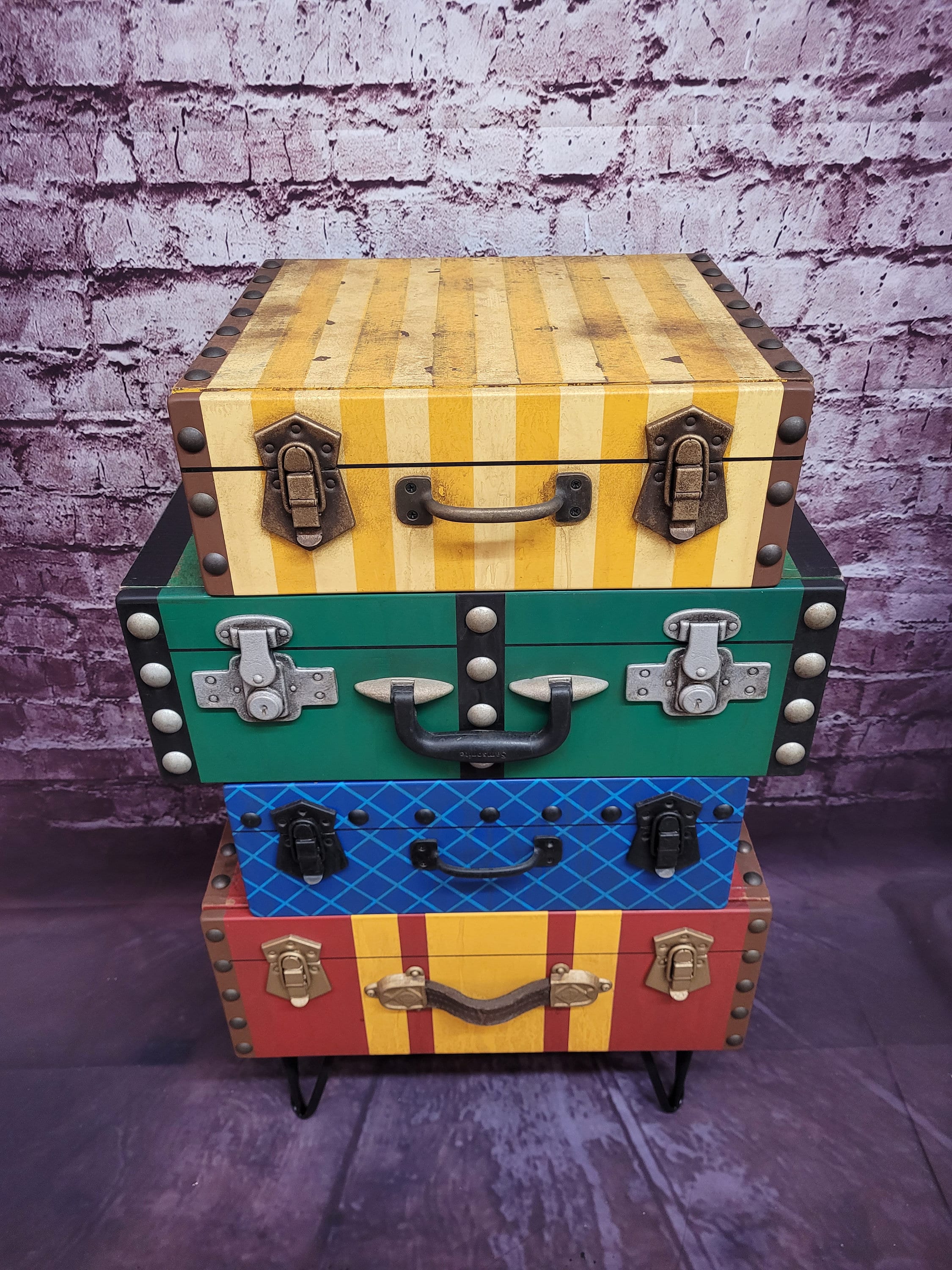 Harry Potter Inspired Stacked Suitcases Chest of Drawers House Colors ...
