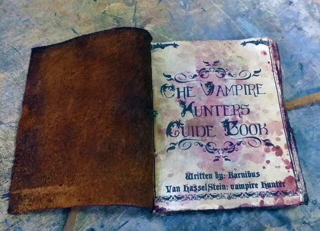Vampire Hunter Guide Book Distressed Leather Gothic Prop for Undead ...