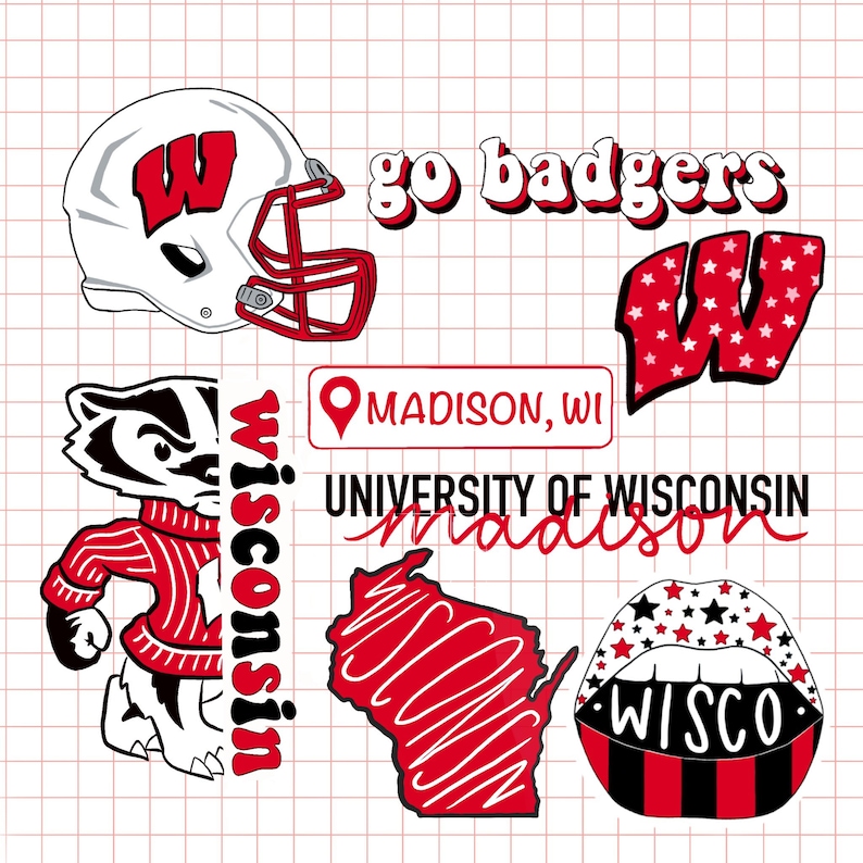 University of Wisconsin- Madison Weatherproof Stickers - Etsy