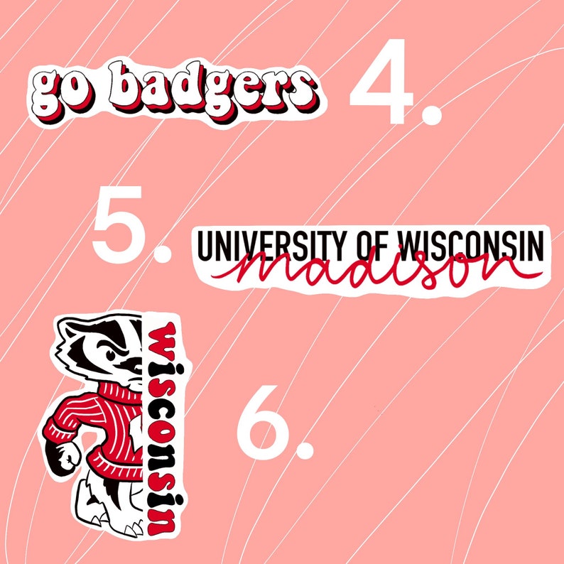 University of Wisconsin- Madison Weatherproof Stickers - Etsy