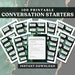 Printable Conversation Starter Cards: 100 Epic Chat Prompts (digital ...