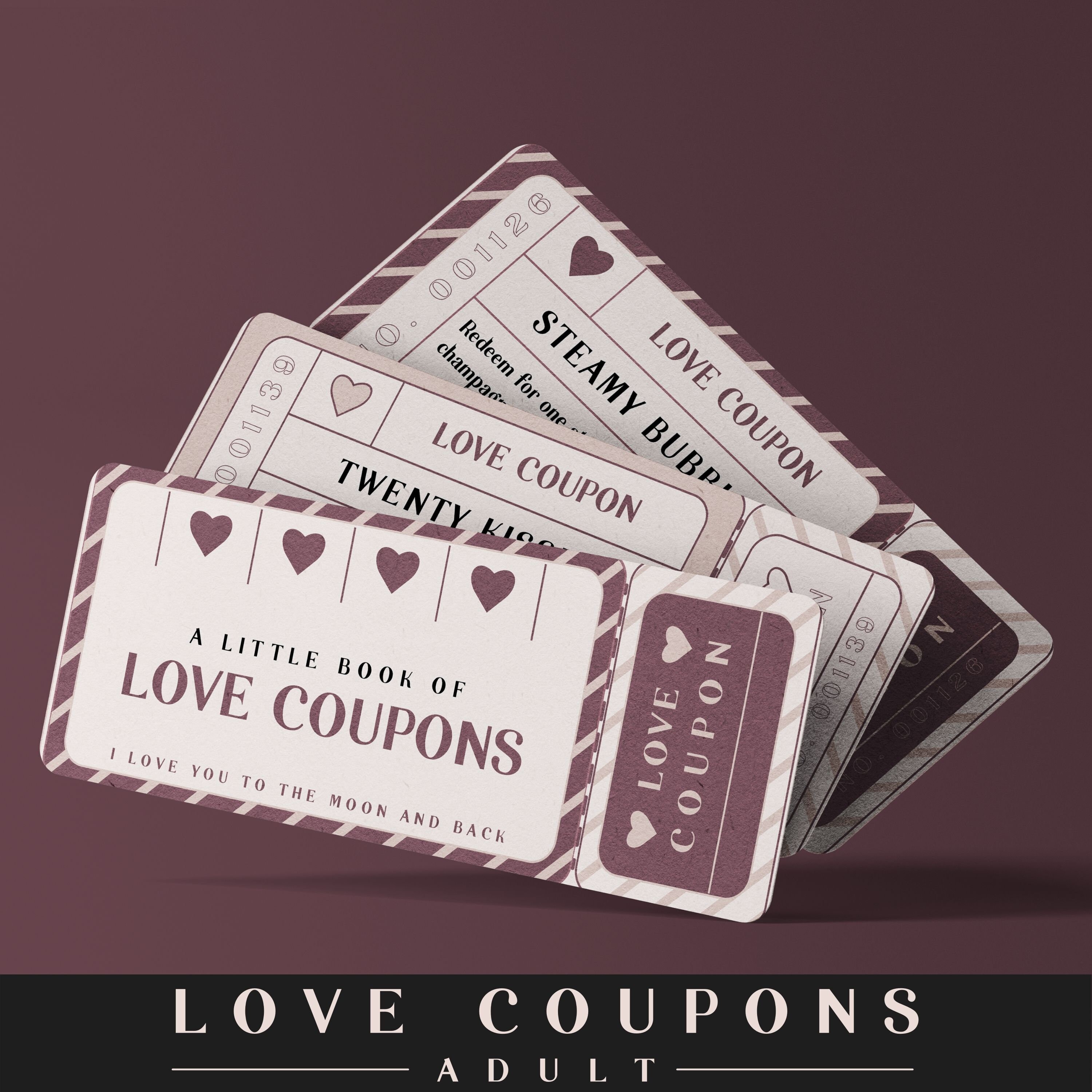 Printable Love Coupons. 50 Coupons/naughty Coupon Book. Perfect as ...