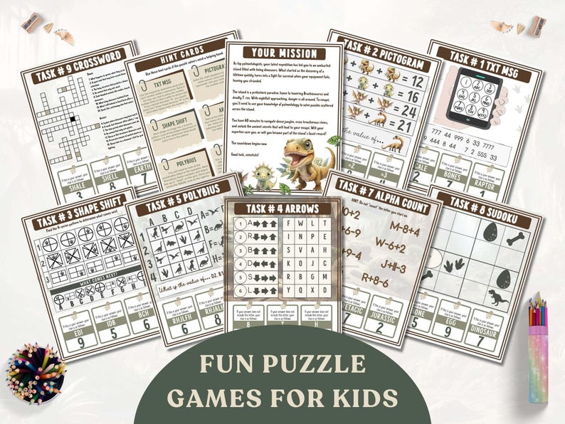 Printable Dinosaur Escape Room for Kids | Escape Room for Kids ...