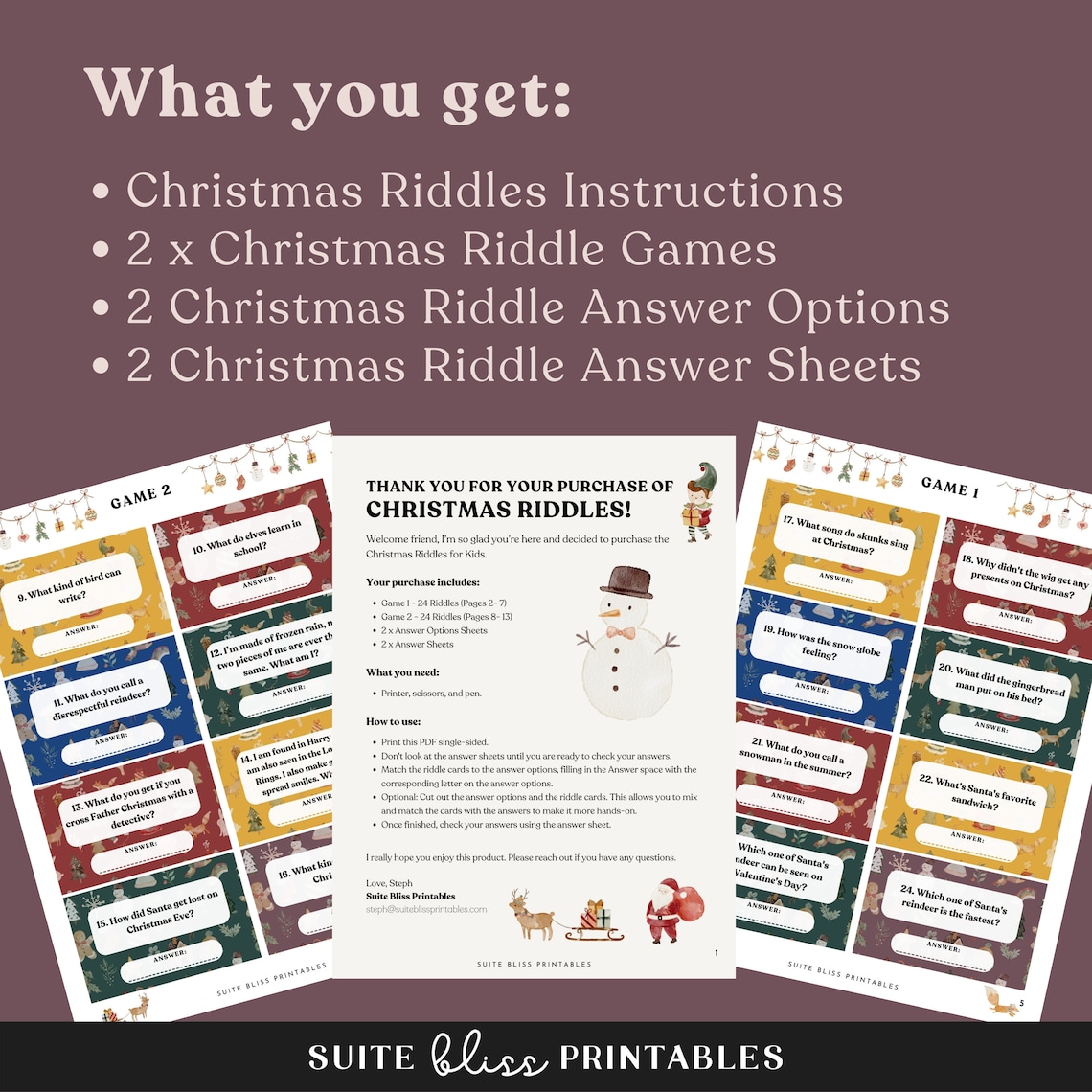 Printable Christmas Riddles for Kids. 48 Christmas Riddles With Answers ...