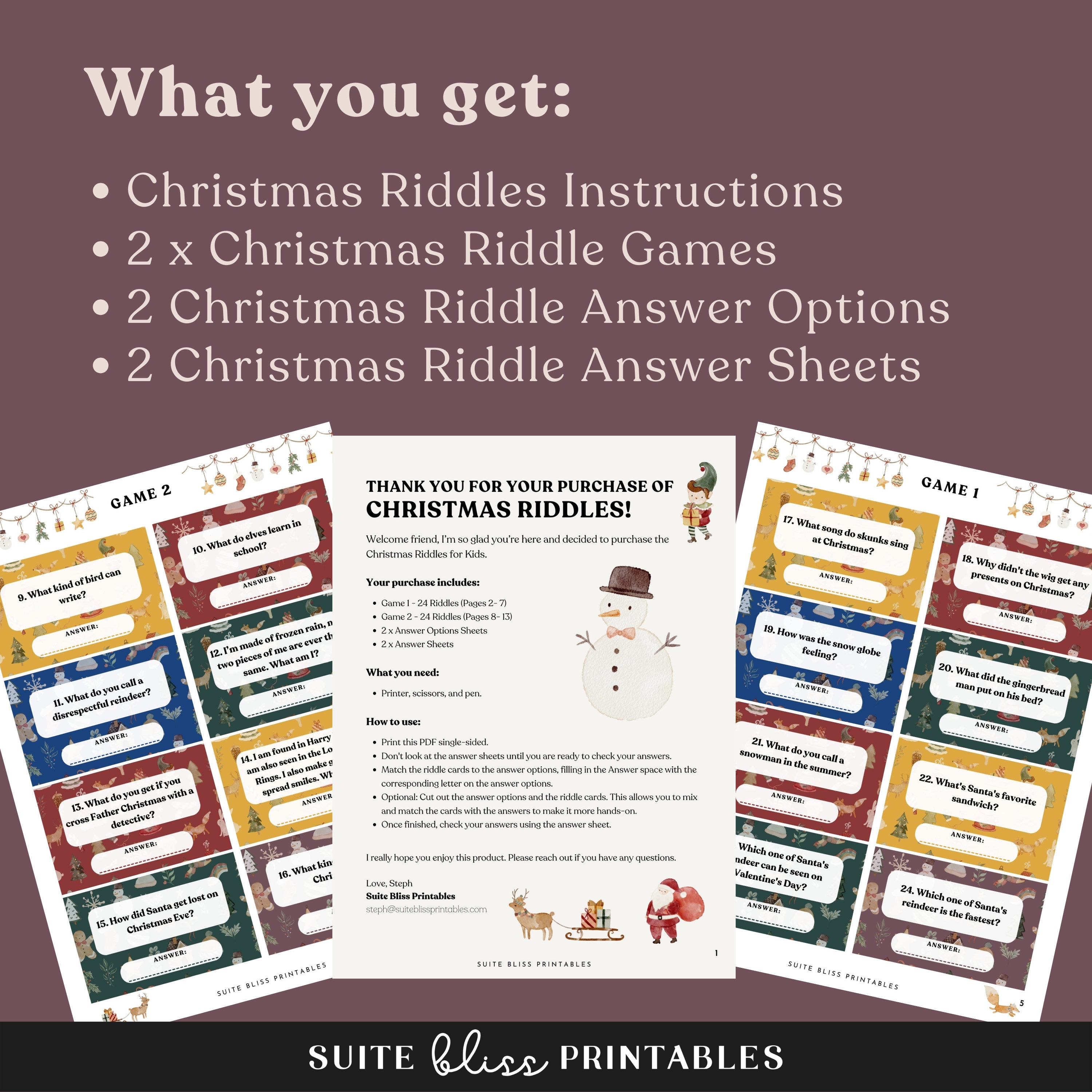 Printable Christmas Riddles for Kids. 48 Christmas Riddles With Answers ...