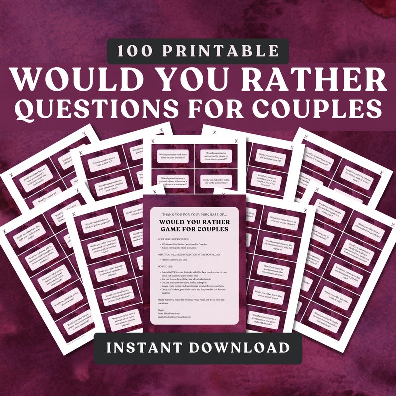 100 Would You Rather Questions for Couples. the Perfect Valentine Would ...