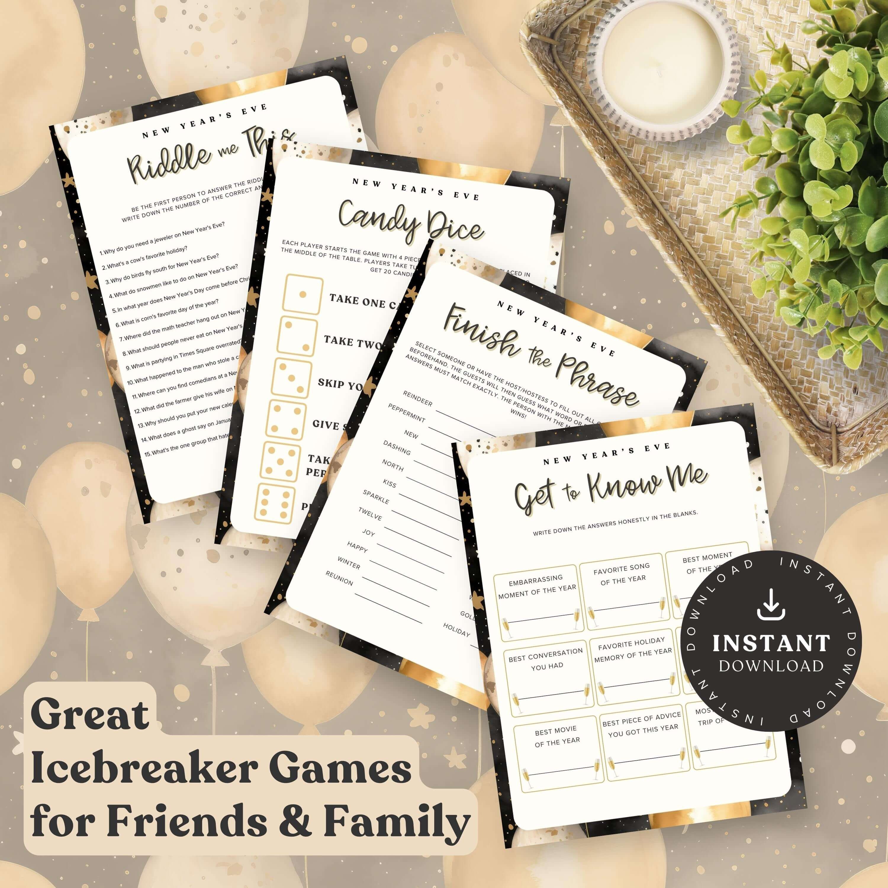 New Years Games Printable for Adults | New Years Eve Game Night | New ...