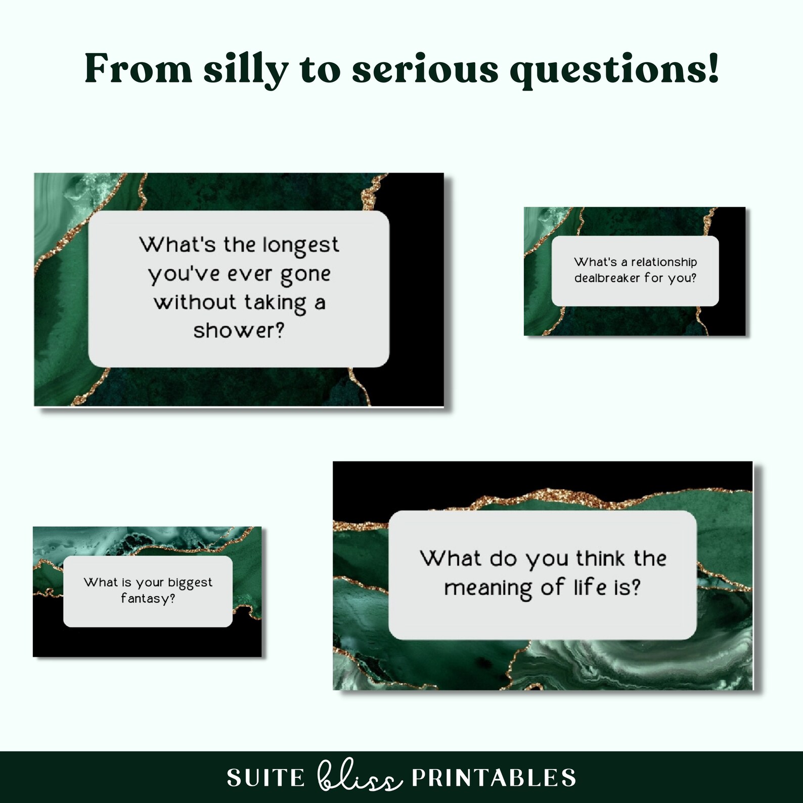 Printable Conversation Starter Cards: 100 Epic Chat Prompts (digital ...