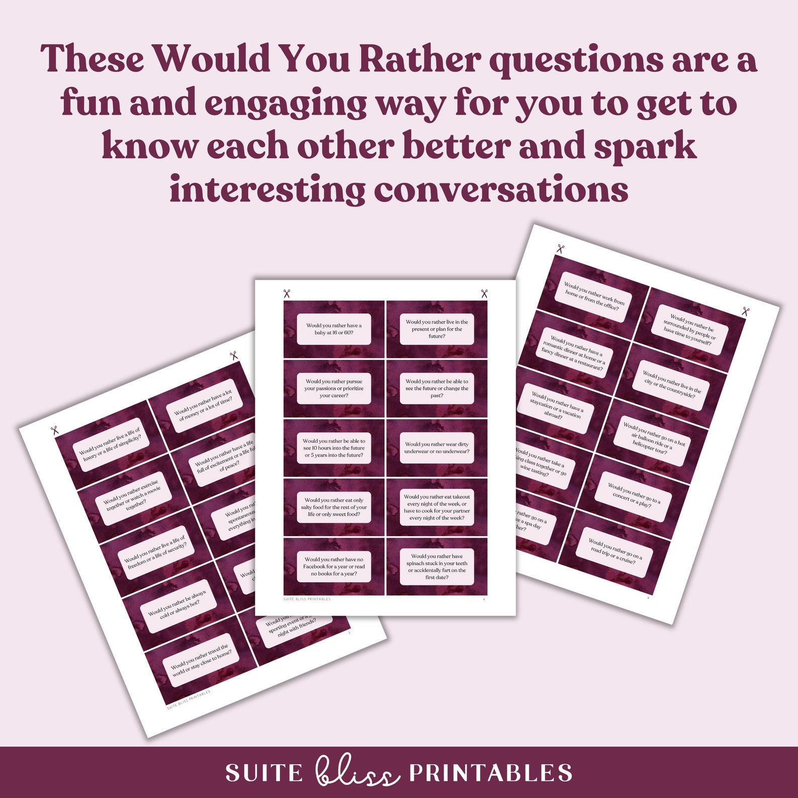 100 Would You Rather Questions for Couples. the Perfect - Etsy Australia