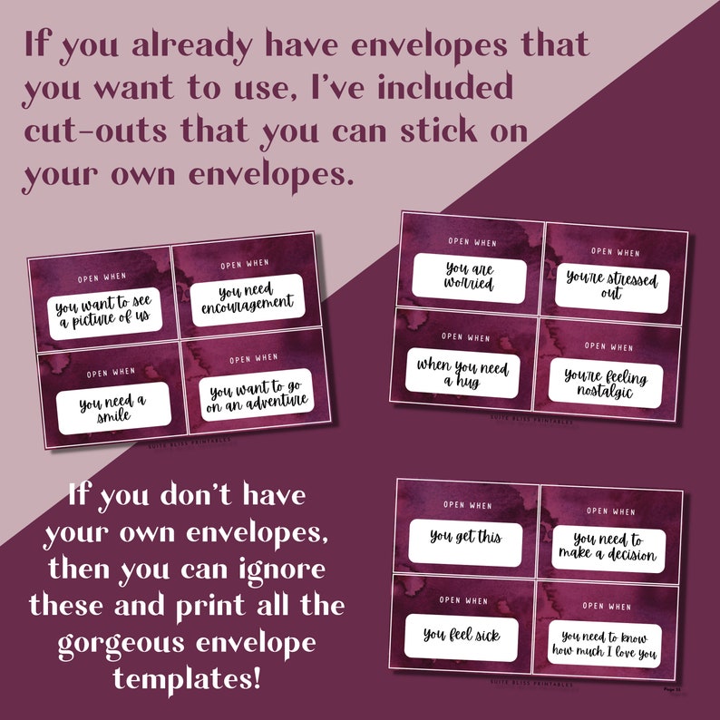 48 Printable Open When Letters for Boyfriend or Girlfriend. | Etsy