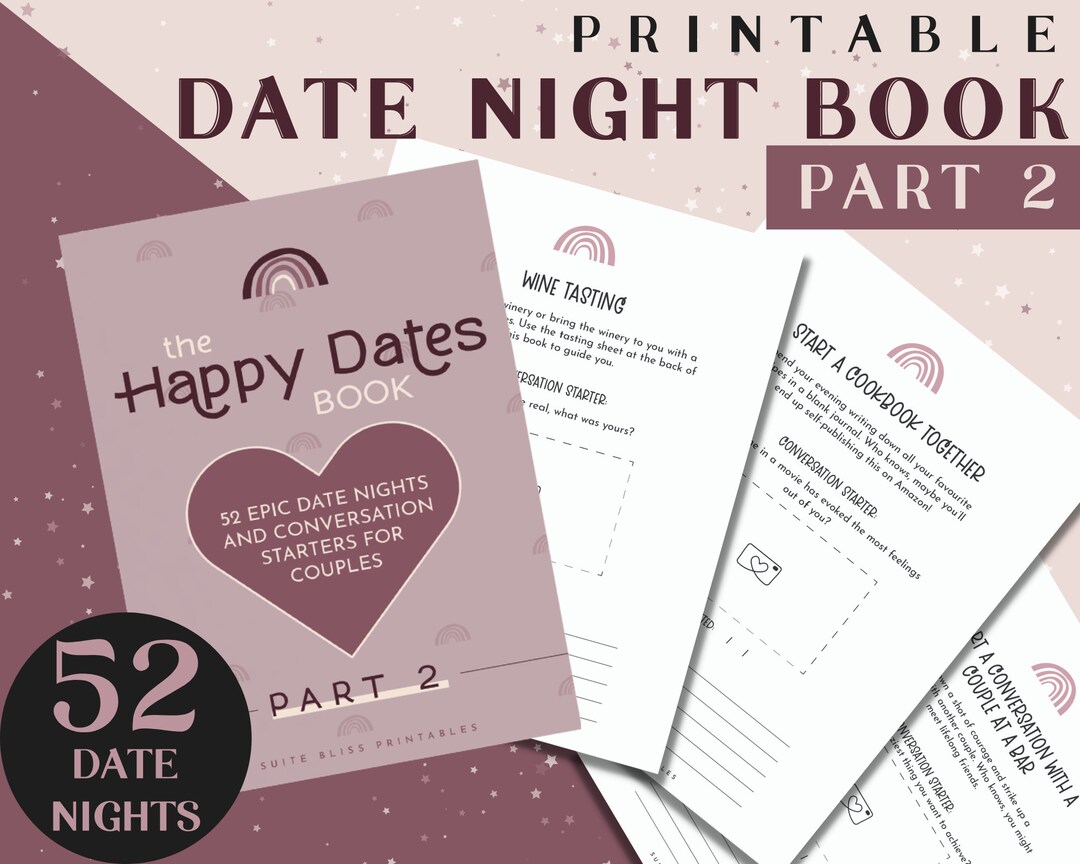 Printable Date Night Ideas Book PART 2 52 Date Ideas for - Etsy