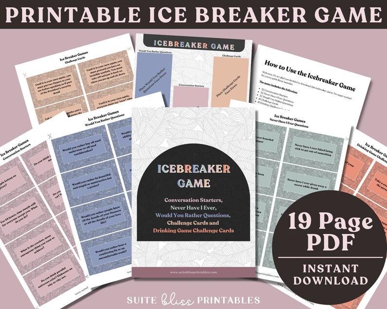 Printable Icebreaker Games. Bring the Fun With This Group Ice - Etsy