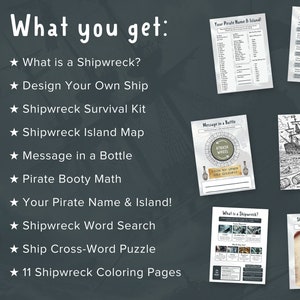 Shipwreck Activity Pack I Printable Shipwreck Activity I Ship Coloring ...