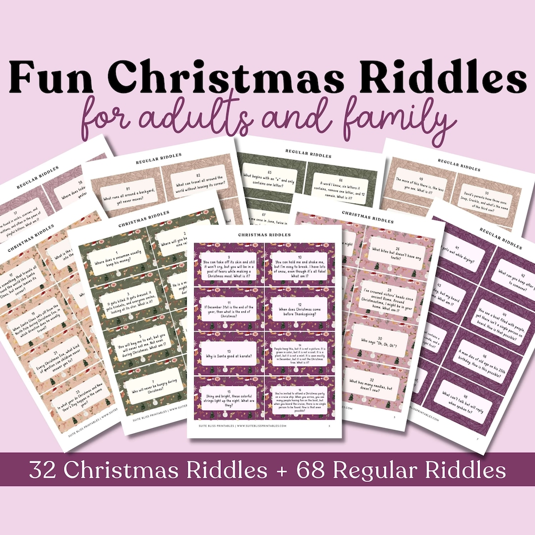 Printable Christmas Riddles With Answers. Christmas Riddles for Adults ...